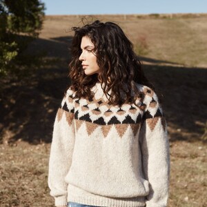Beige Alpaca Women Lopapeysa Sweater. Lopapeysa Alpaca Sweater. Fair ...