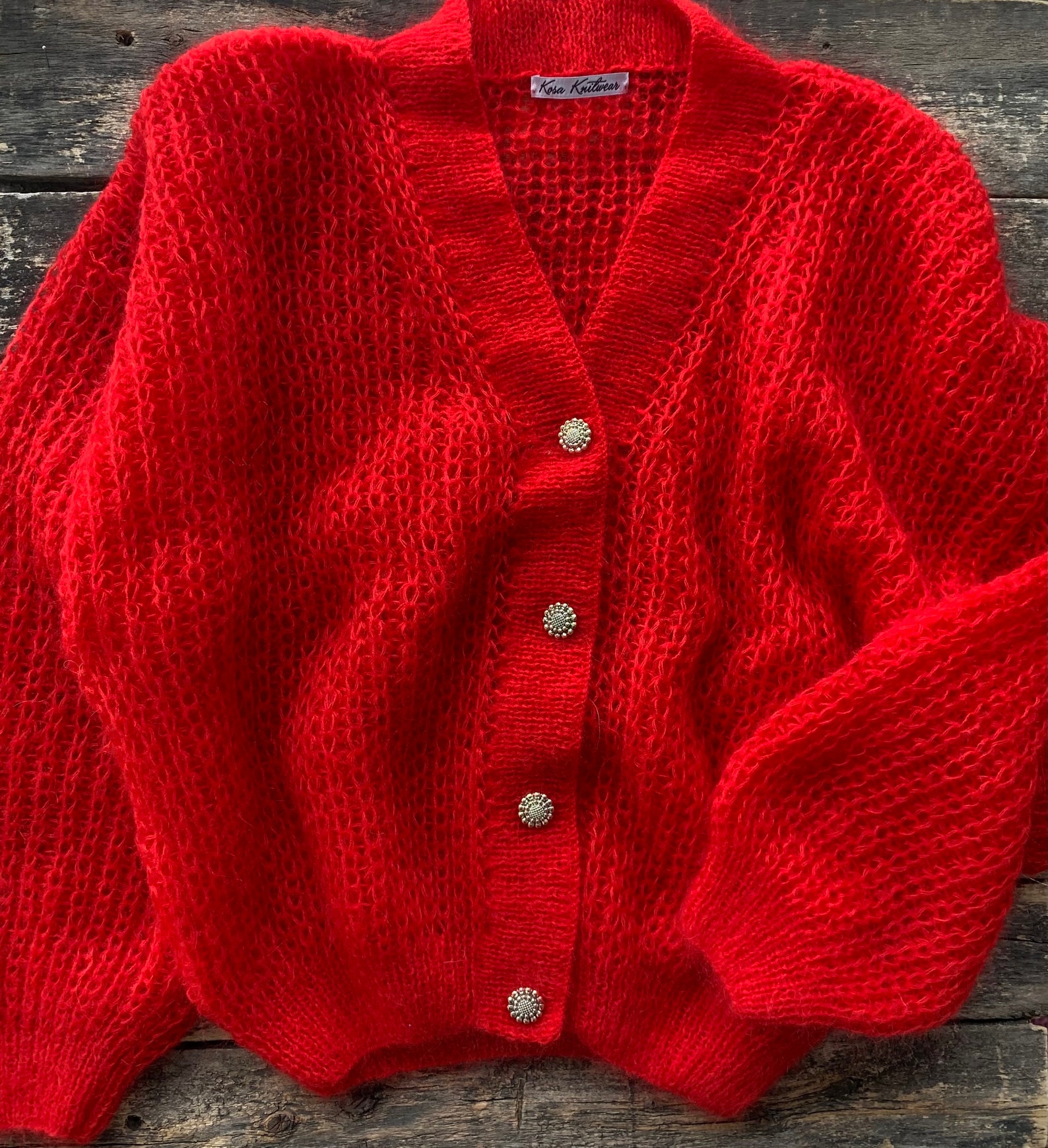 Mohair cardigan. Mohair red women's sweater. Mohair | Etsy