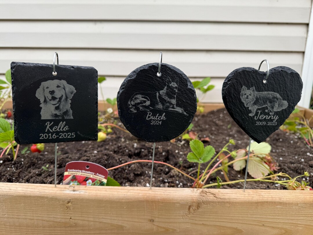 Natural Stone Pet Memorial Marker, Personlized Pet Stone, Dog Grave ...