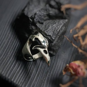 Medieval Witch Ring Pagan Magic Occult Jewelry Brass Crow Skull Ring ...