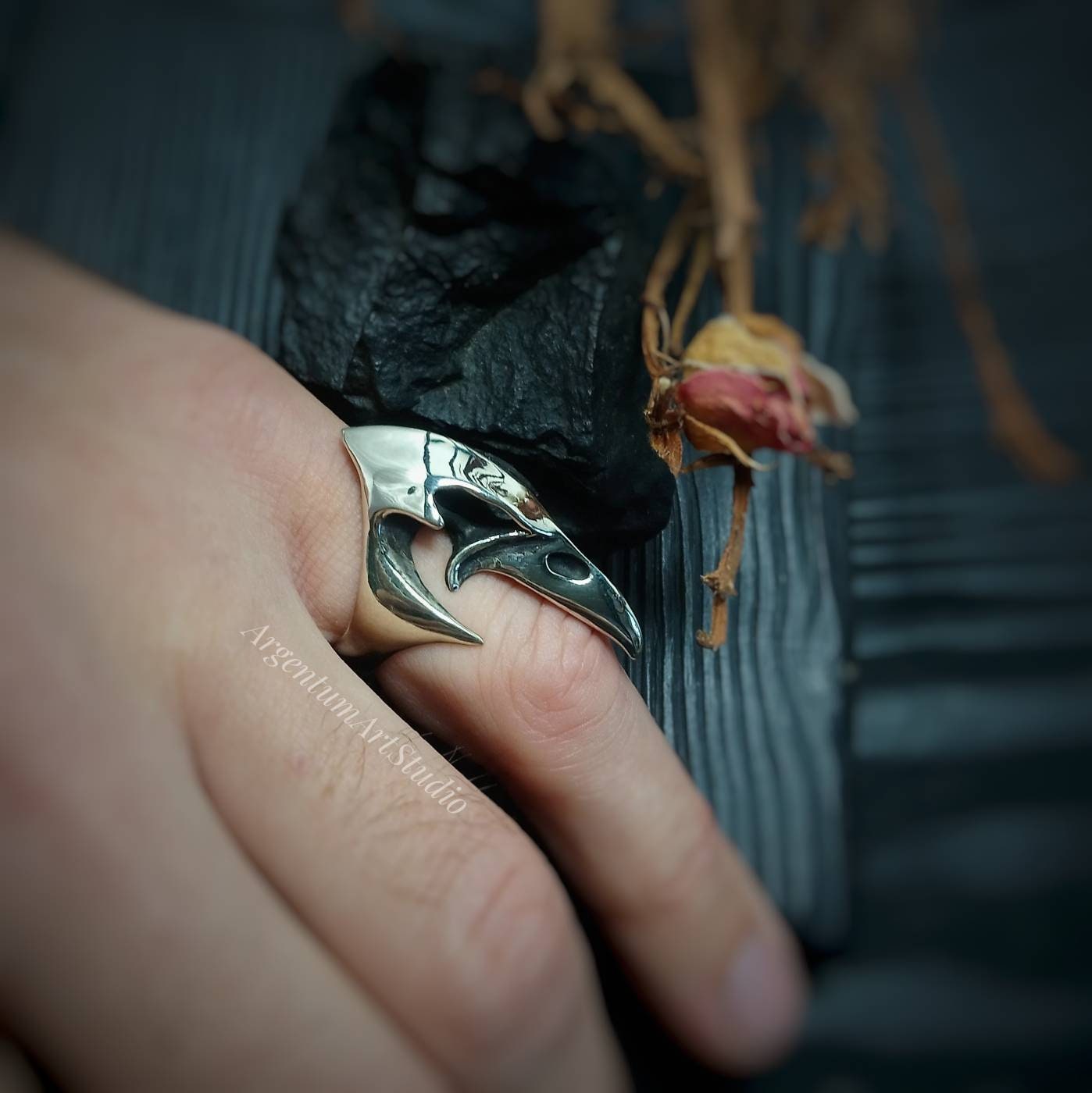 Medieval Witch Ring Pagan Magic Occult Jewelry Brass Crow - Etsy