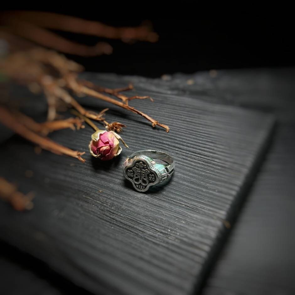 Orthodox Christian Cross Ring Slavic Talisman Rings 925 Sterling Silver ...