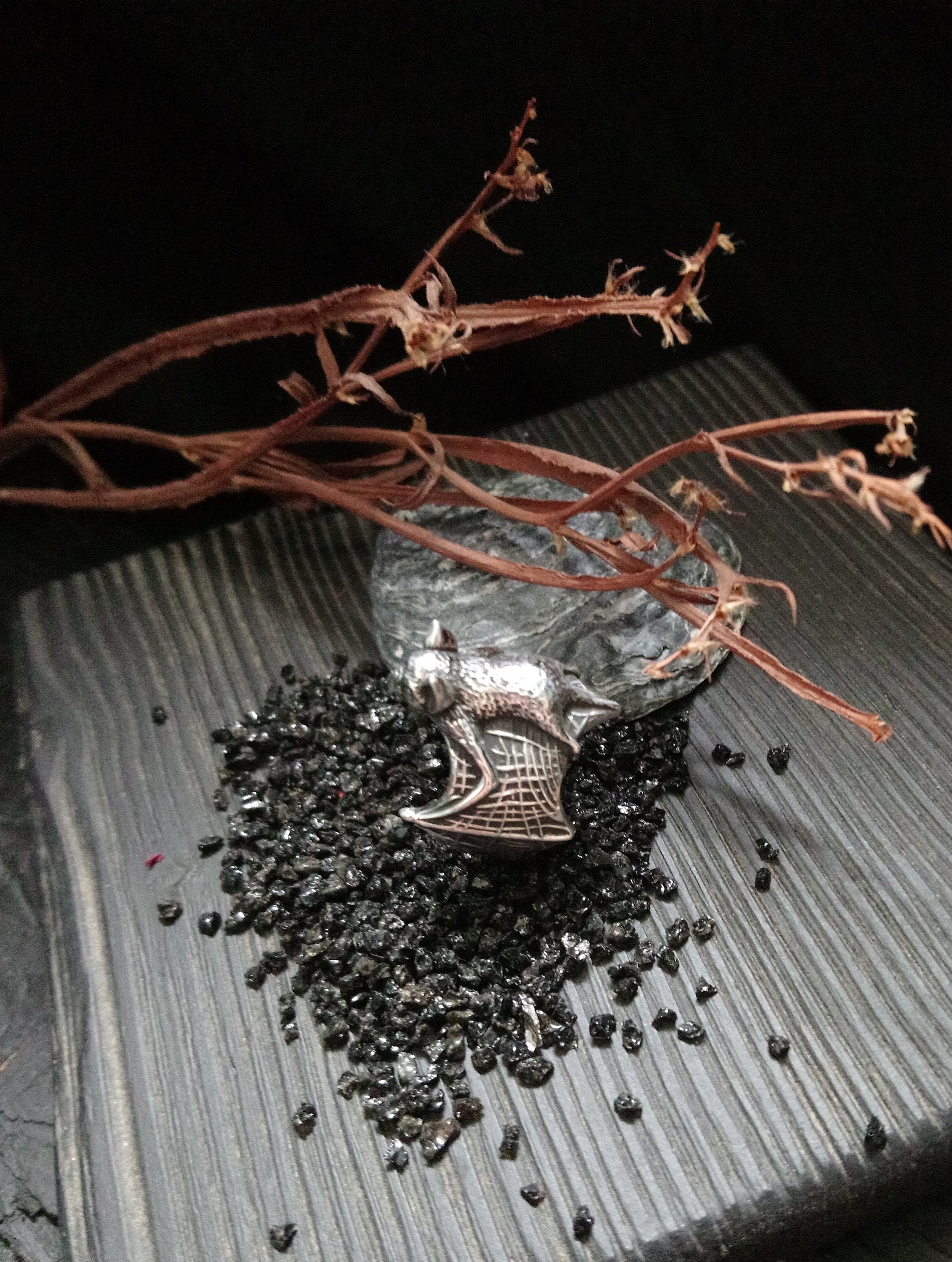 Magic Occult Jewelry Brass Bat Ring 925 Sterling Silver Animal - Etsy