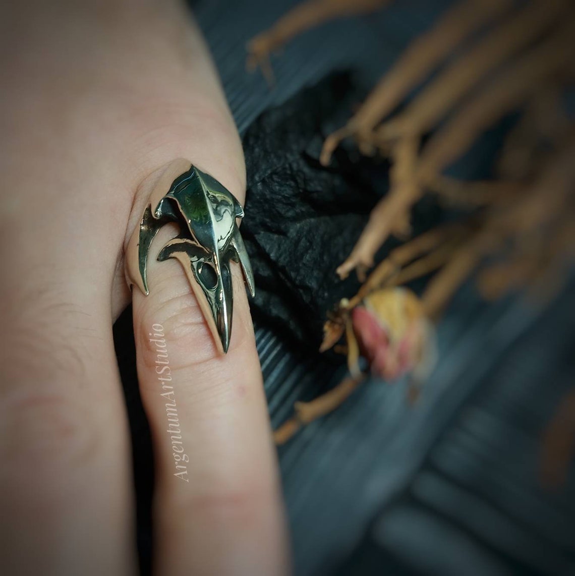 Medieval Witch Ring Pagan Magic Occult Jewelry Brass Crow - Etsy