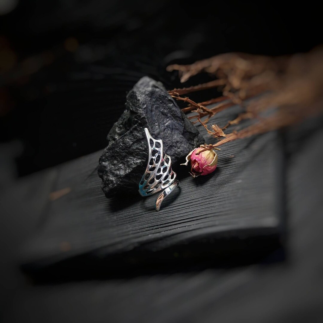 Dragon Wing Ring Magic Occult Jewelry Brass Ring 925 Sterling Silver ...