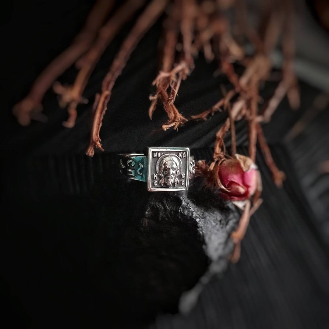 925 Sterling Silver Jewelry Orthodox Christians Ring. Jesus, Greek Rite ...