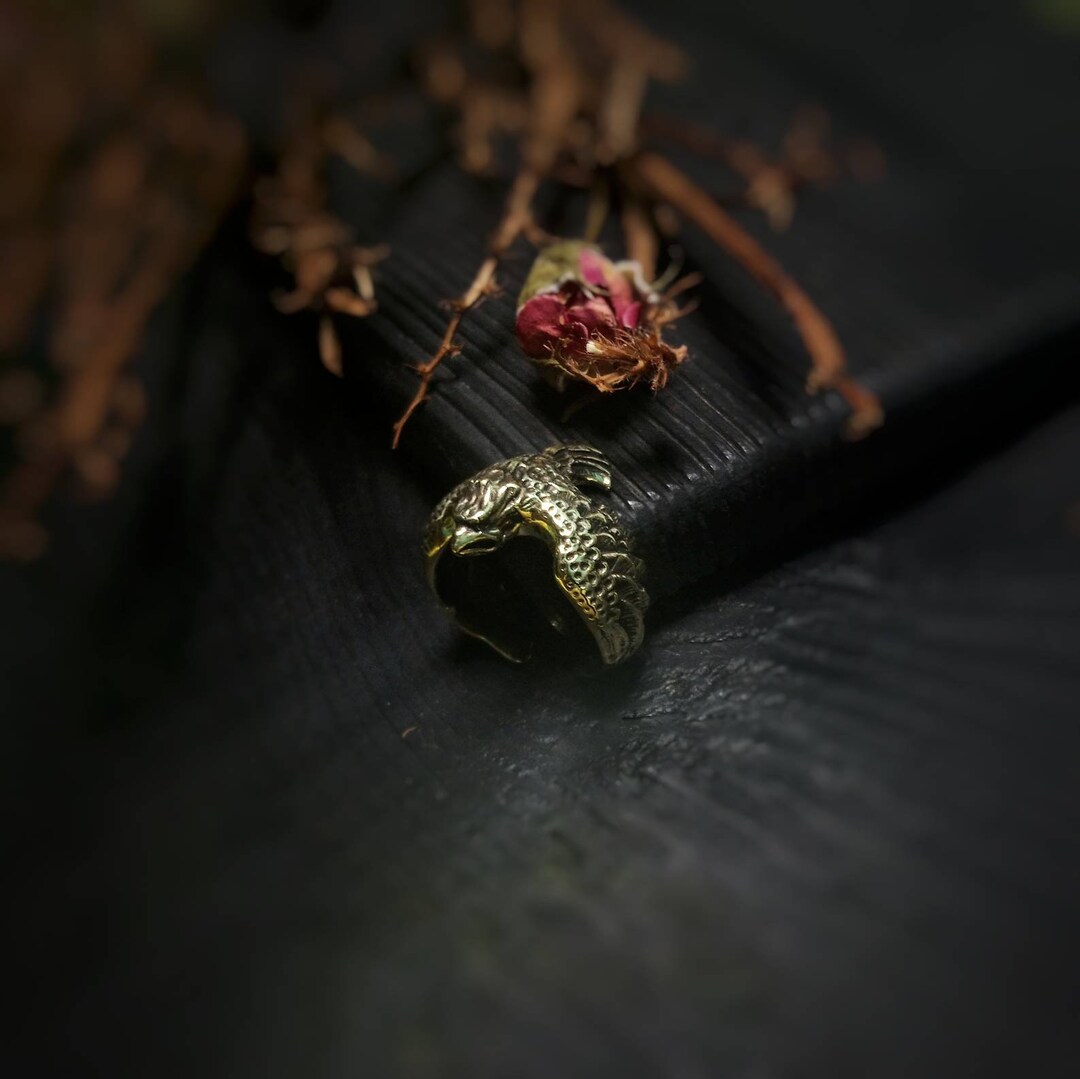 Odins Raven Ring Magic Occult Jewelry Brass Crow Ring 925 Sterling ...