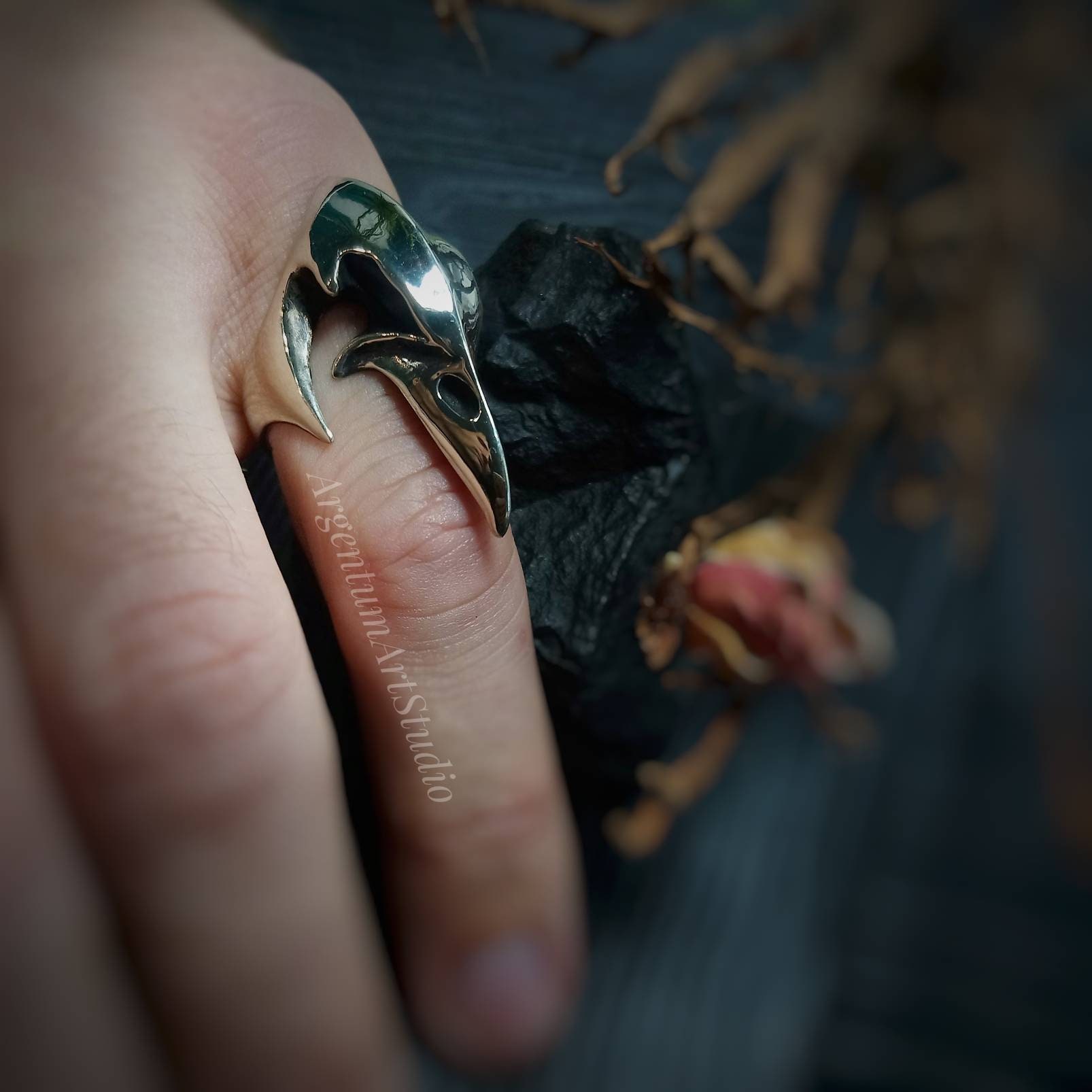 Medieval Witch Ring Pagan Magic Occult Jewelry Brass Crow - Etsy