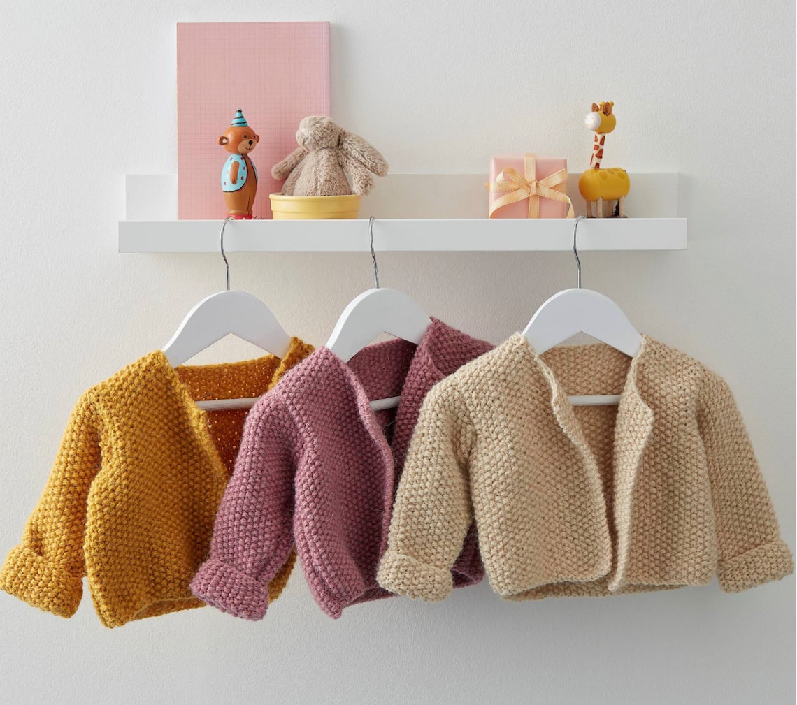 Easy Kids Cardigan Knitting Pattern PDF Simple Beginners Baby - Etsy