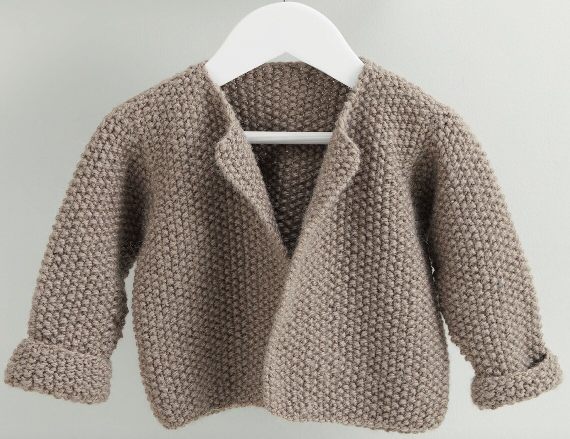 Easy Kids Cardigan Knitting Pattern PDF Simple Beginners Baby - Etsy
