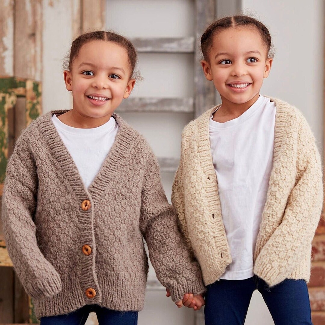 Kids Cardigan Knitting Pattern, Toddler Buttoned Knit Cardigan Pattern ...