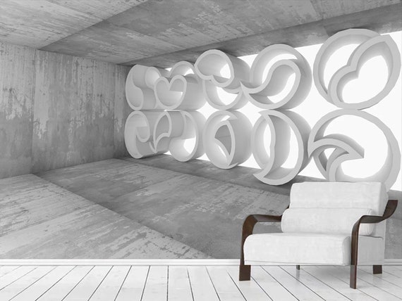 Wallpaper Wall Mural Shaped Round Spherical 3d Effective Wall | Etsy