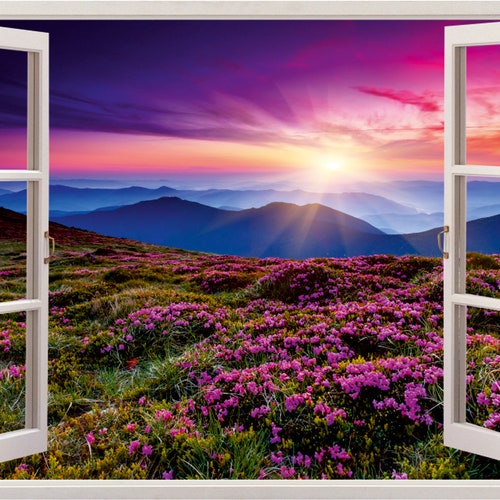 3D Window View Street Landscape Decal Wall Mural 3d Window - Etsy