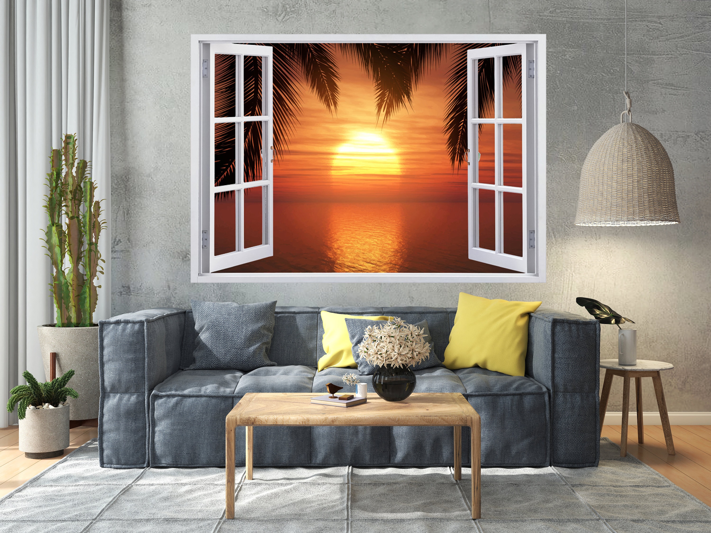 3D Window Sunset Self Adhesive Vinyl Wall Mural 3d Window - Etsy