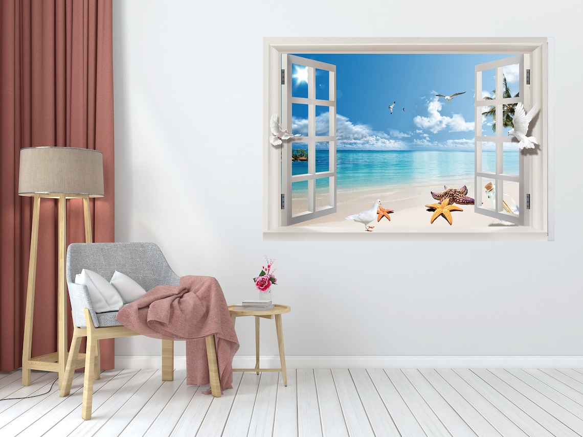 3D Window Summer Style Seascape Window Scenery Mural I 3D - Etsy