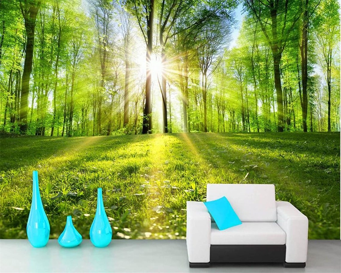 Wallpaper Mural Forest Sunshine Landscape Wall Art Wall Mural - Etsy