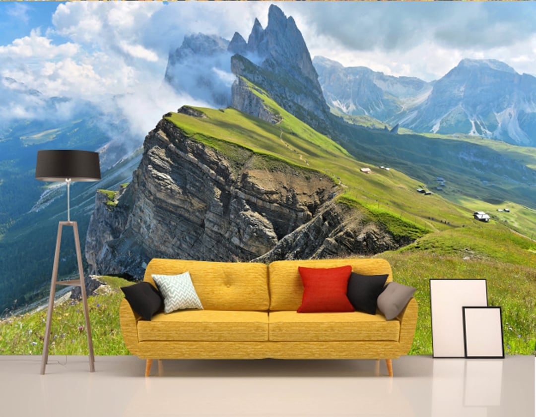 Wallpaper Mural Mountain Landscape Wall Art Wall Mural - Etsy