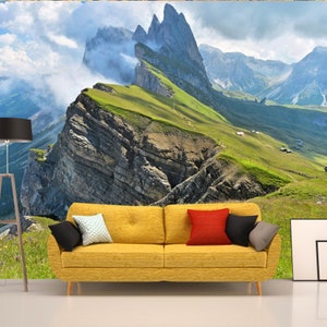 Wallpaper Mural Mountain Landscape Wall Art Wall Mural - Etsy