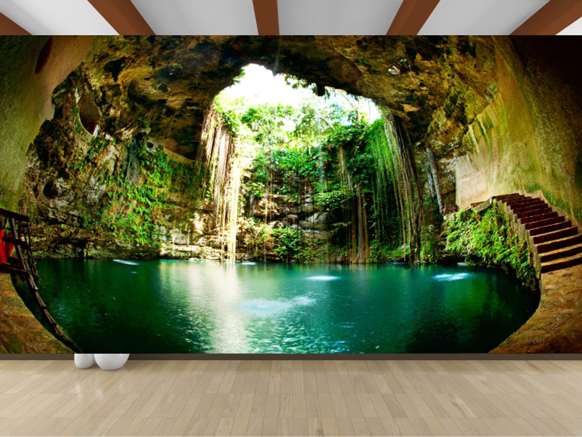 Wallpaper Cave Pond View Wall Art Wall Mural | Etsy