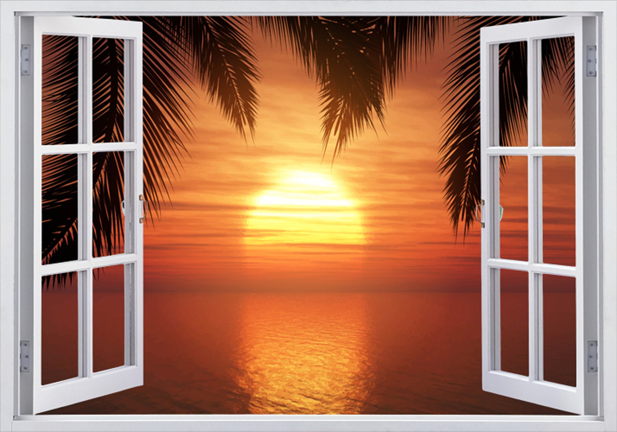 3D Window Sunset Self Adhesive Vinyl Wall Mural 3d Window - Etsy