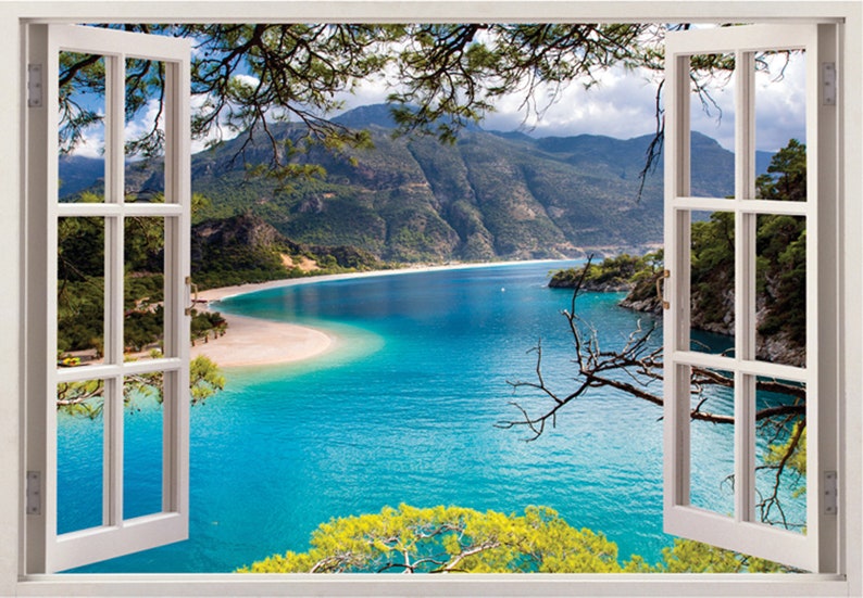 3D Window View Sea Landscape Wall Mural 3d Window Wall Decal - Etsy