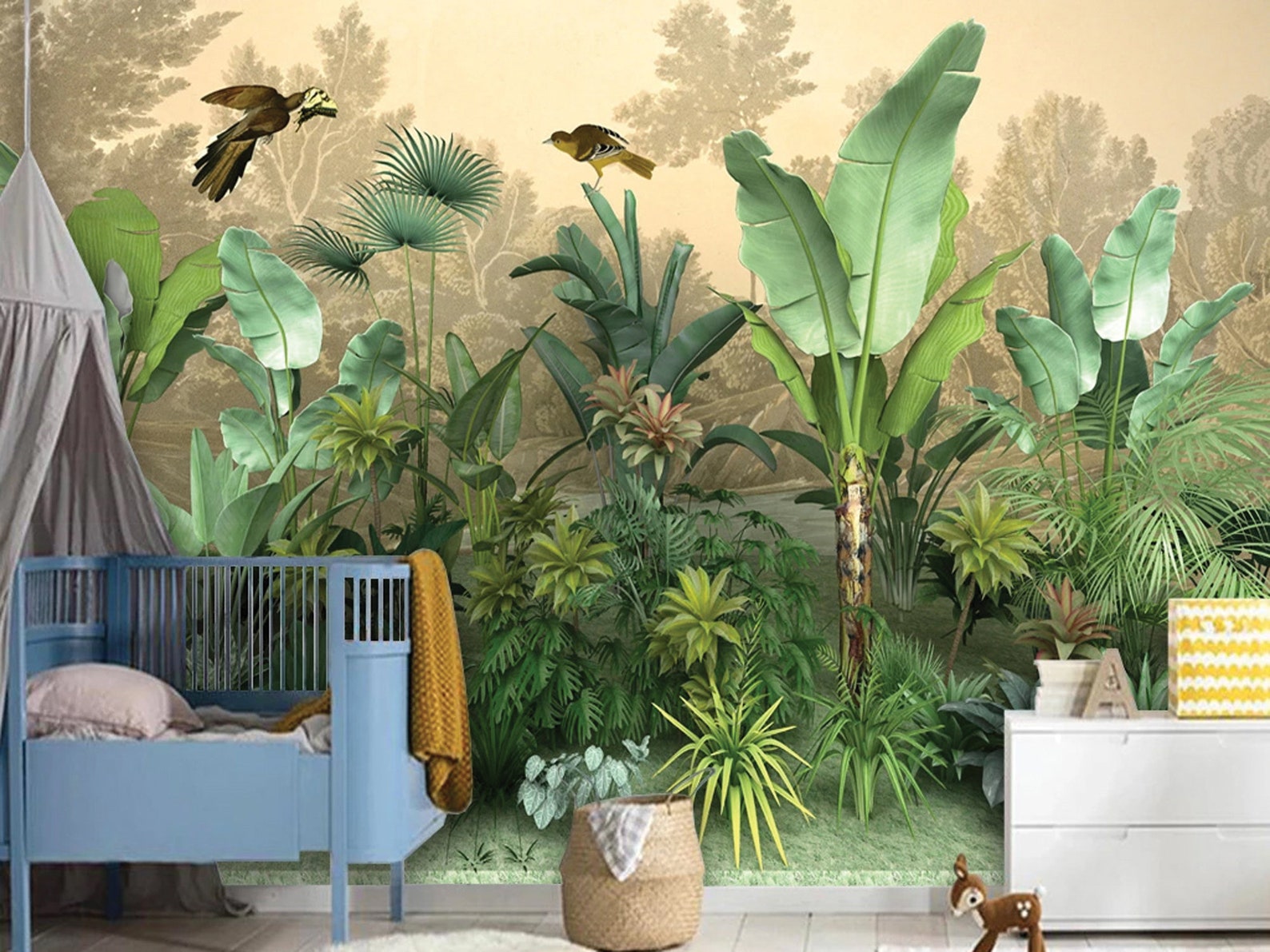 Wallpaper Wall Mural Tropical Rain Forest Plant Landscape Big | Etsy