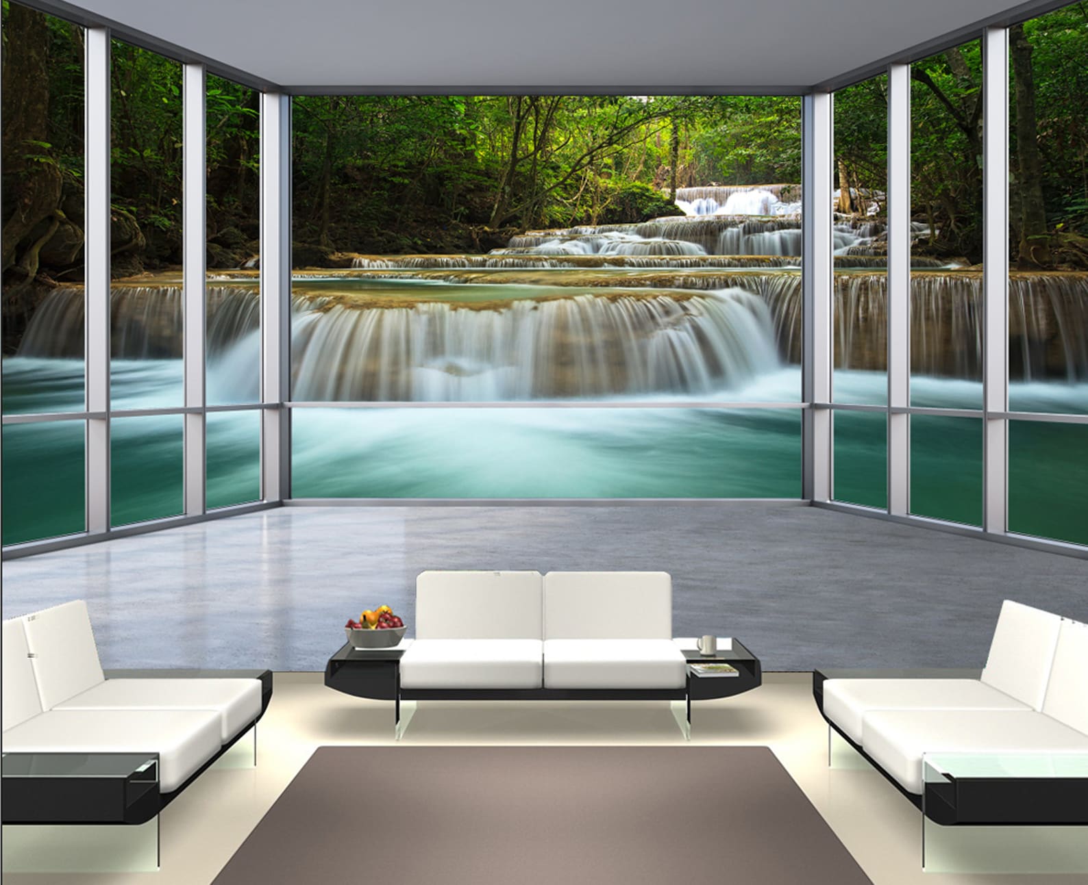 3D Window Forest Waterfall Landscape Wallpaper II 3D Effective | Etsy
