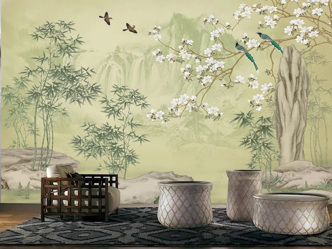 Chinoiserie Wallpaper, Chinoiserie Wall Mural, Peel and Stick Wallpaper ...