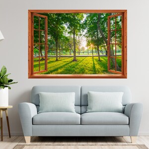 3D Forest View Window Decal: Peel and Stick Wall Art - Etsy