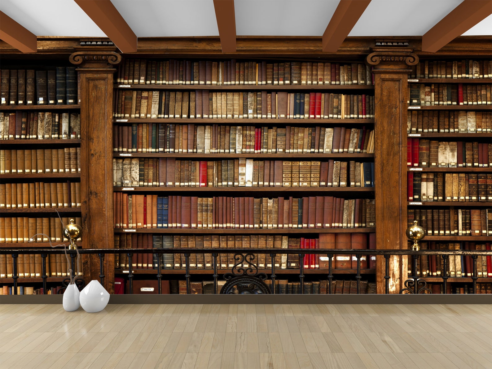 Wallpaper Library Wall Art Wall Mural Fine Art Background - Etsy