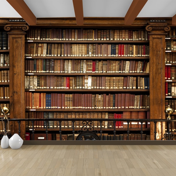 Library Wallpaper - Etsy