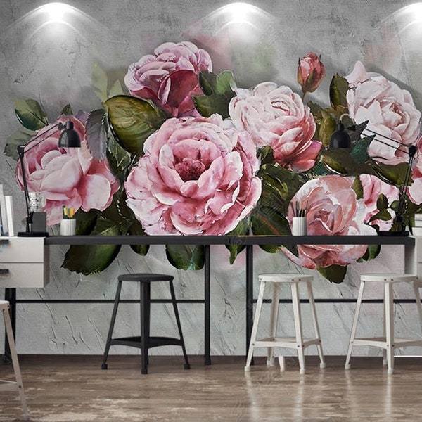 Peony Wall Mural - Etsy