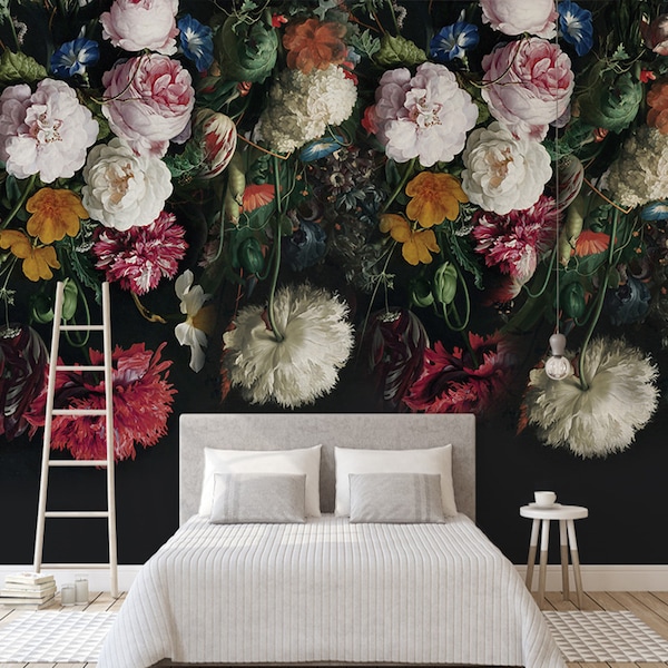 Dutch Floral Wallpaper - Etsy