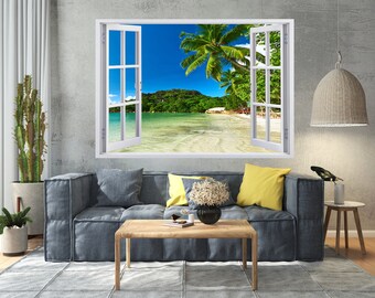 3D Window Effect Beach and Ocean Seascape Self Adhesive Vinyl - Etsy