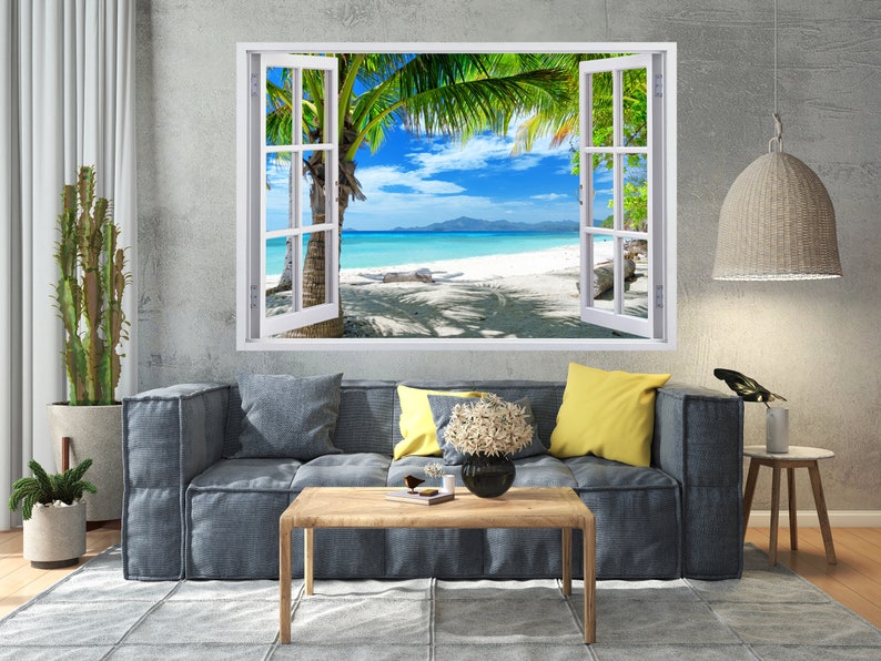 3D Window Effect Beach and Ocean Seascape Self Adhesive Vinyl - Etsy