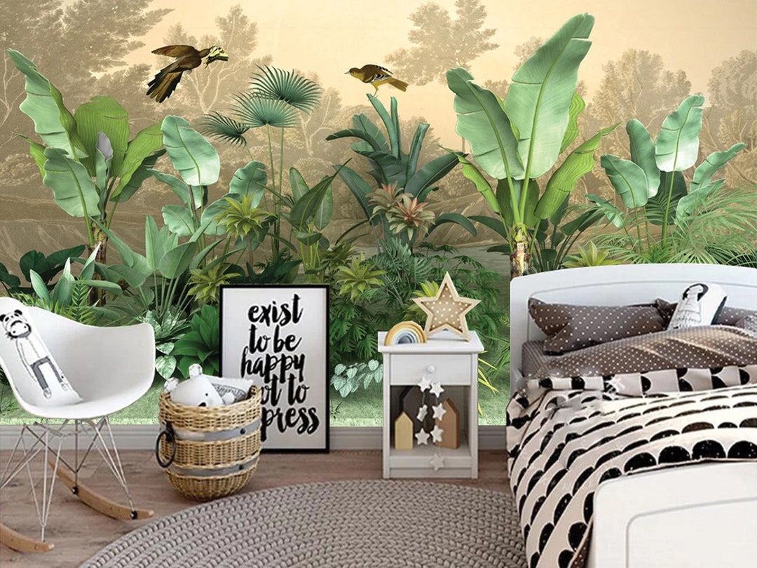 Wallpaper Wall Mural Tropical Rain Forest Plant Landscape Big Wall ...