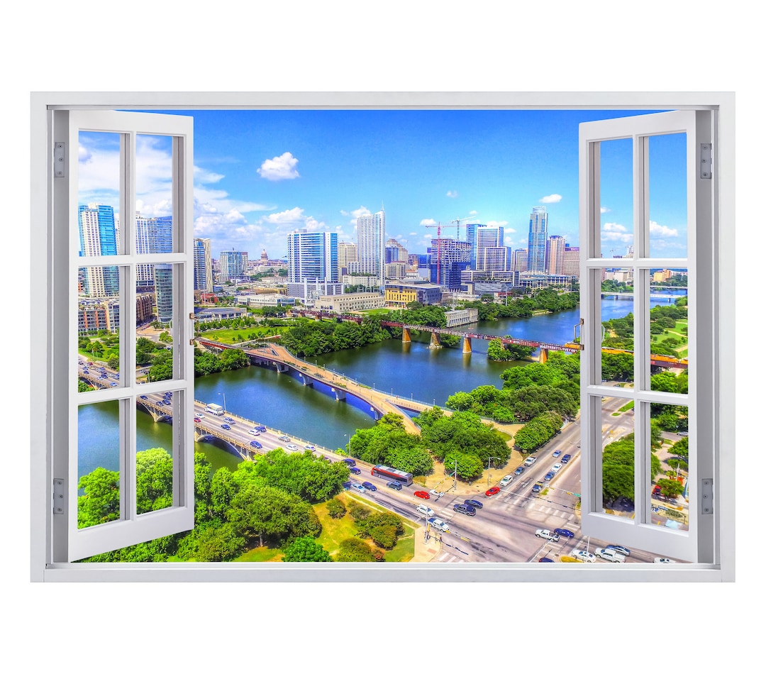 Austin Texas Skyline Fake Window 3D Wall Decal - Etsy