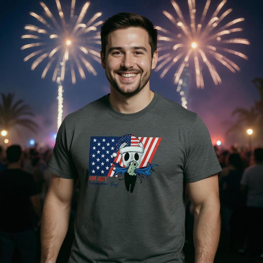 Patriotic Hollow Knight Unisex Crewneck T-shirt , Independence Day ...