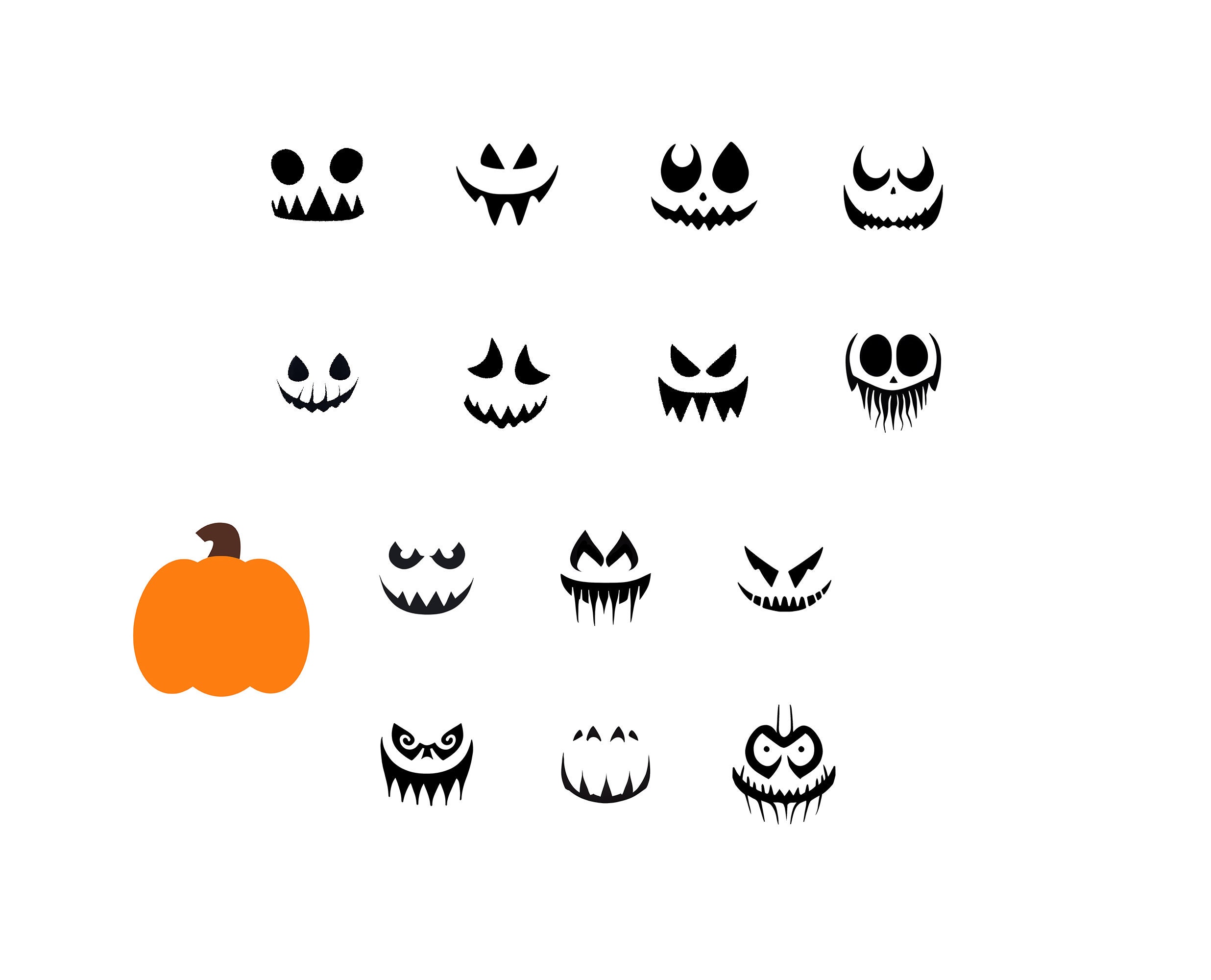 14 Laser Ready Halloween Jack-o-lantern Faces, Halloween Pumpkin Faces ...