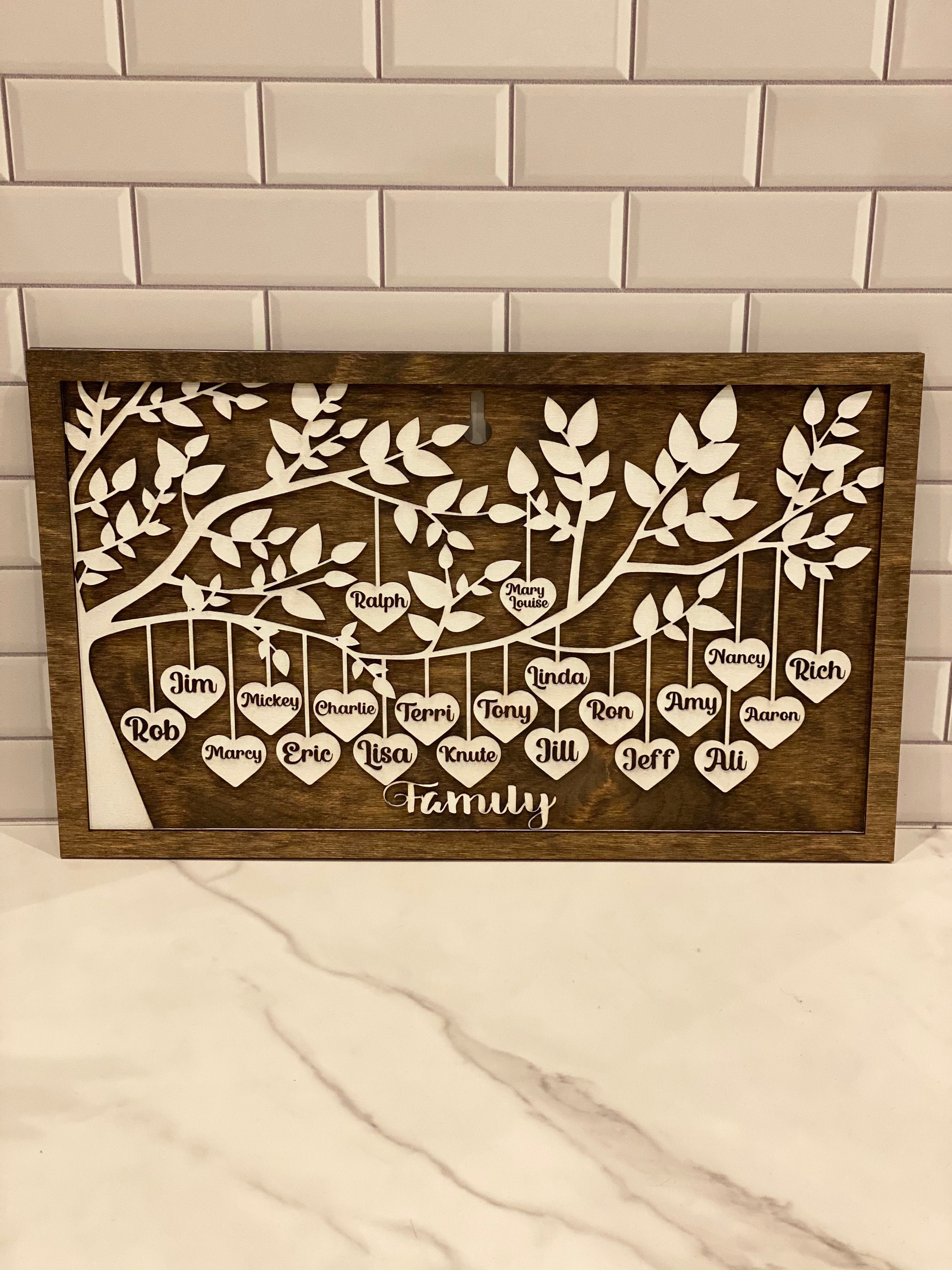 Personalized Family Tree Sign Grandkids Names Wedding Gift Mother's Day ...