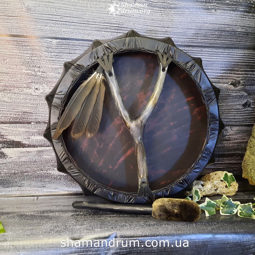 Shaman Drum Young Raven - Shamanic Totem Drum - Etsy