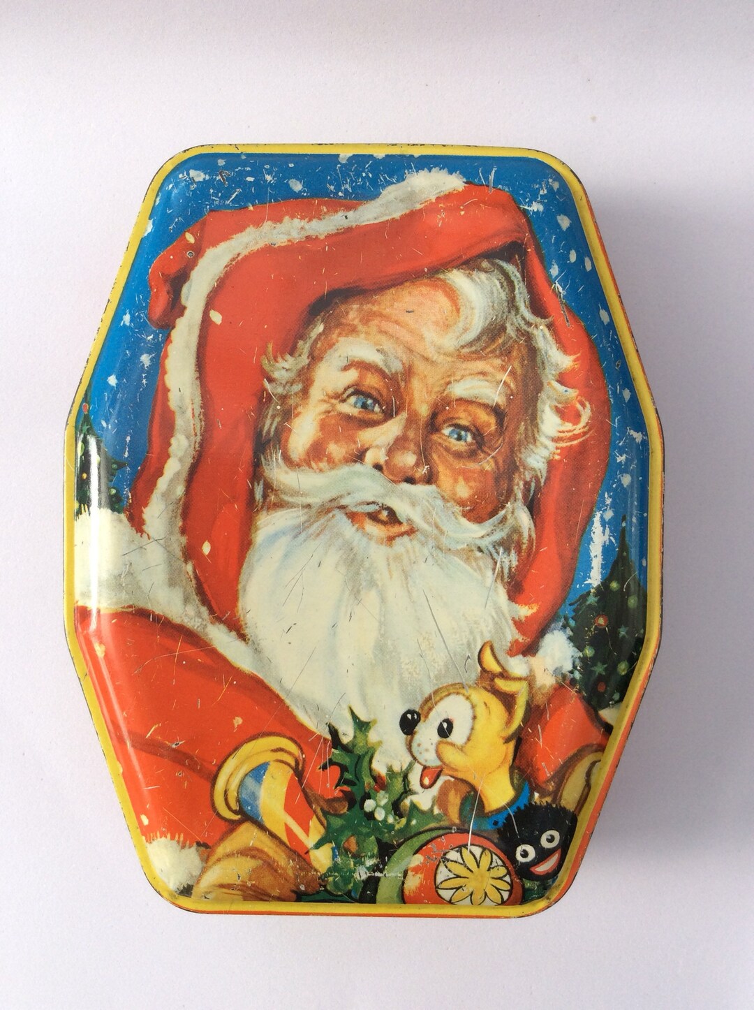 Vintage Father Christmas Toffee Tin - Etsy