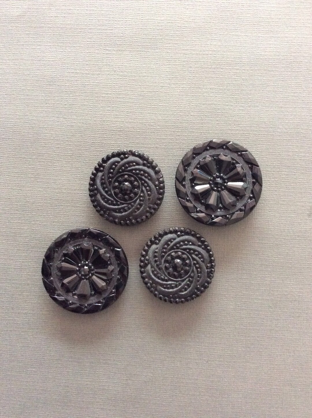 Victorian Black Glass Buttons - Etsy