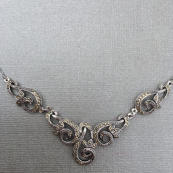 Marcasite Necklace - Etsy