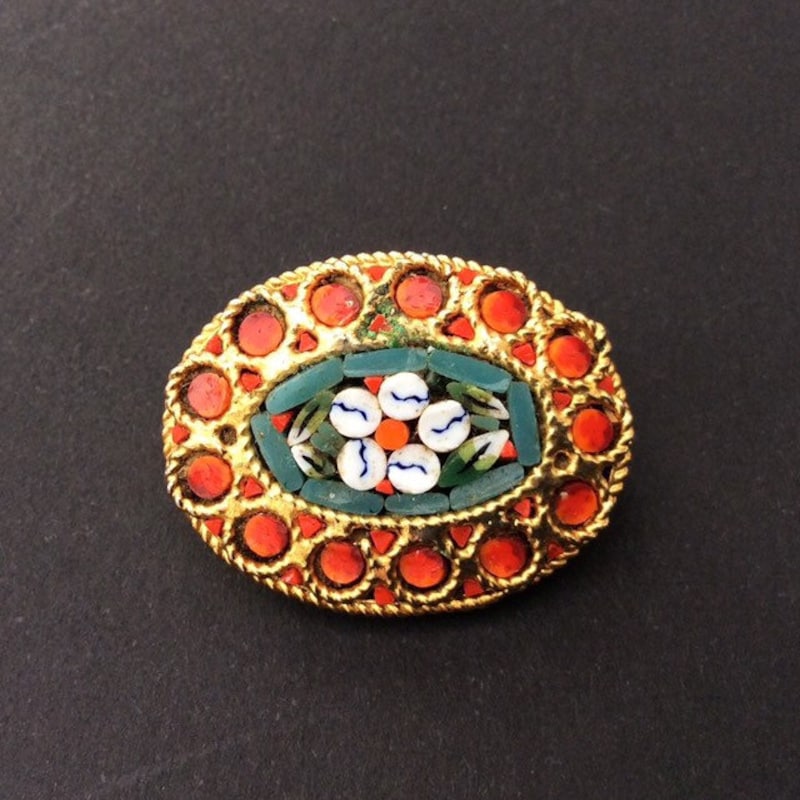 Micro Mosaic Brooch - Etsy