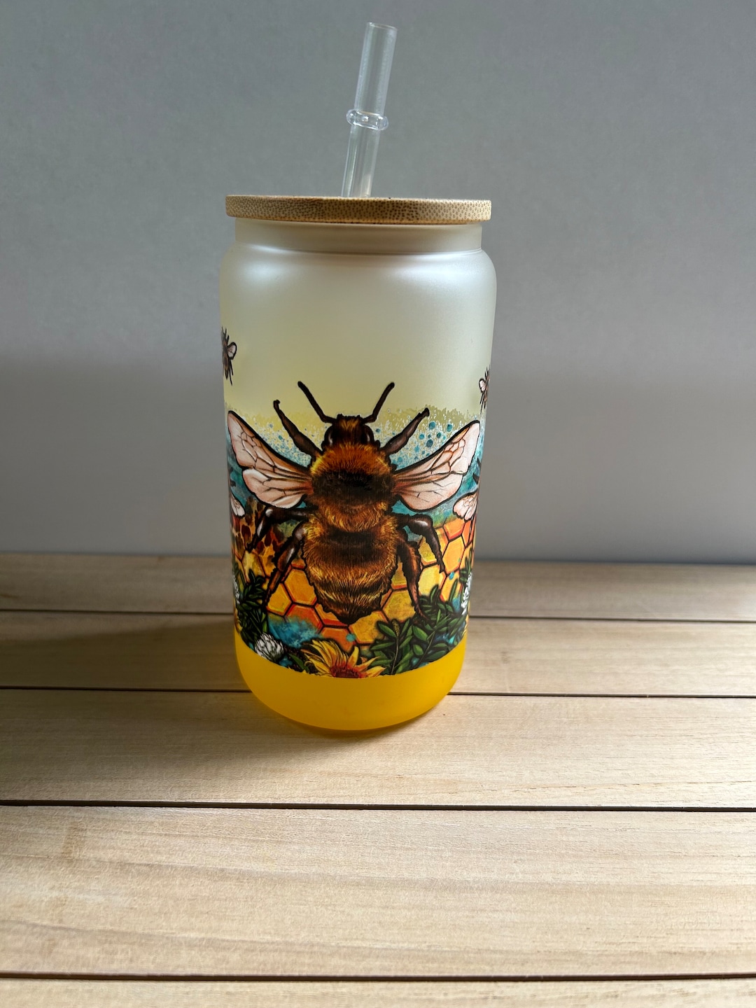 Bumblebee Glass Ice Canister - Etsy