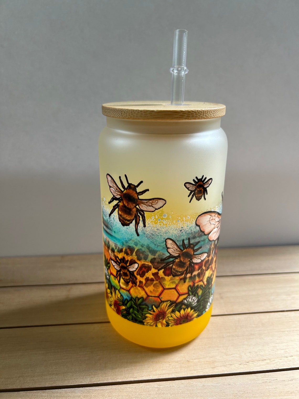 Bumblebee Glass Ice Canister - Etsy
