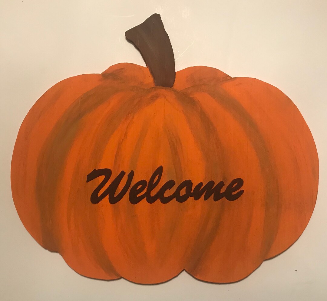 Welcome Pumpkin Wreath Sign - Etsy
