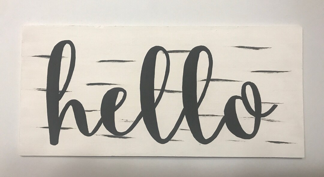 Black & White Hello Sign - Etsy