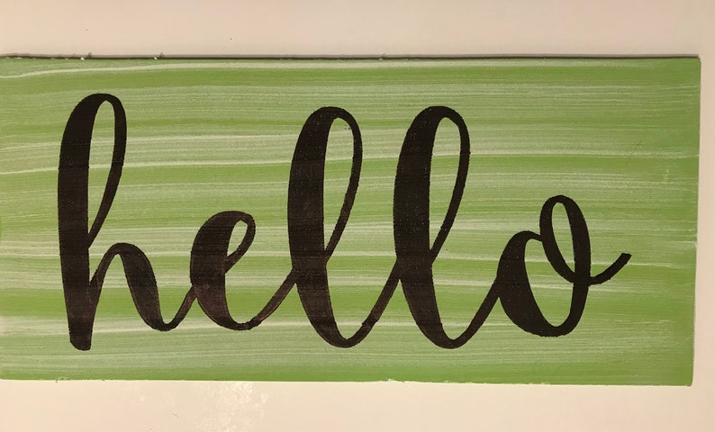 Lime Hello Sign - Etsy
